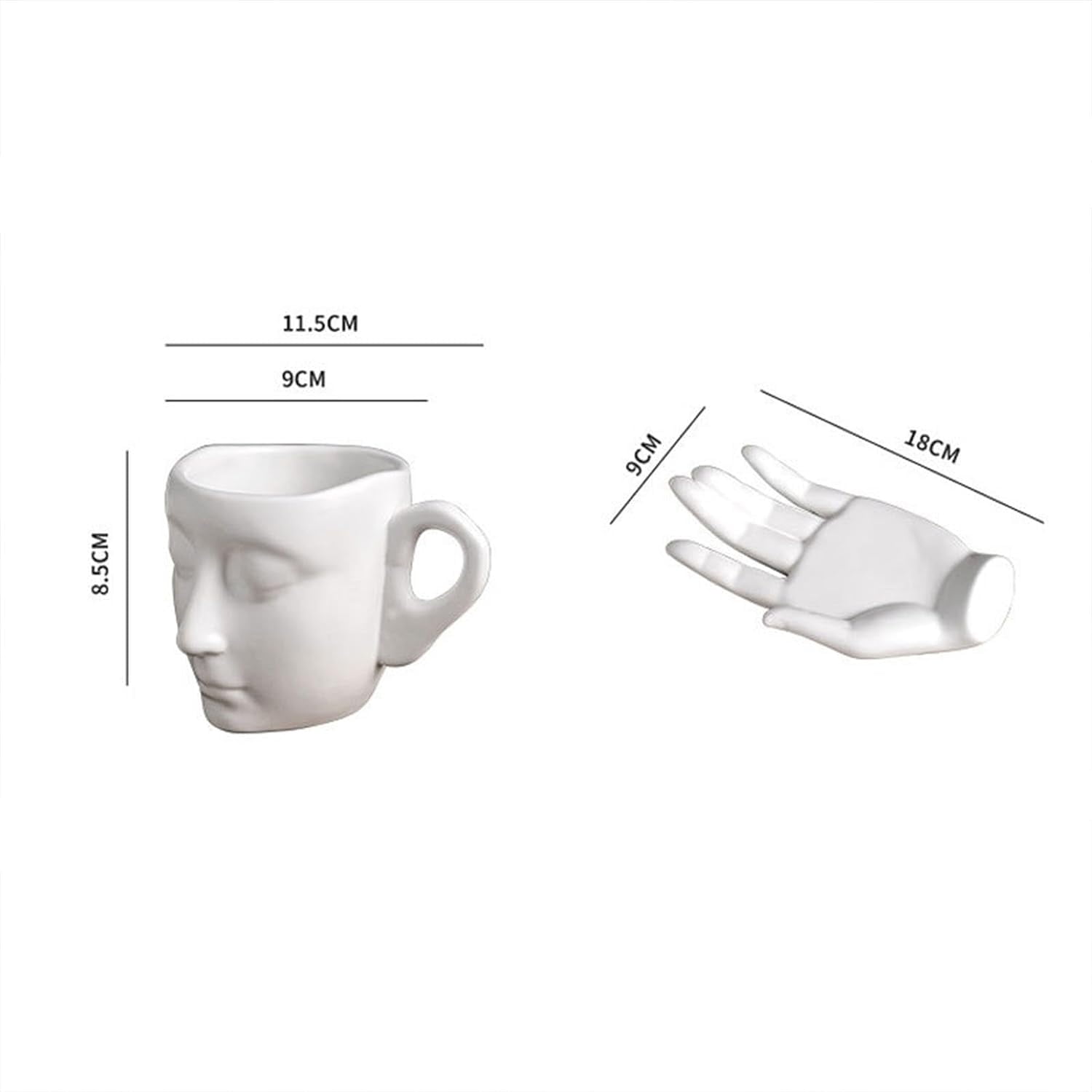 Perfect Unique Human Face Shape Ceramic Milk Mug Coffee Cup with Saucer ...