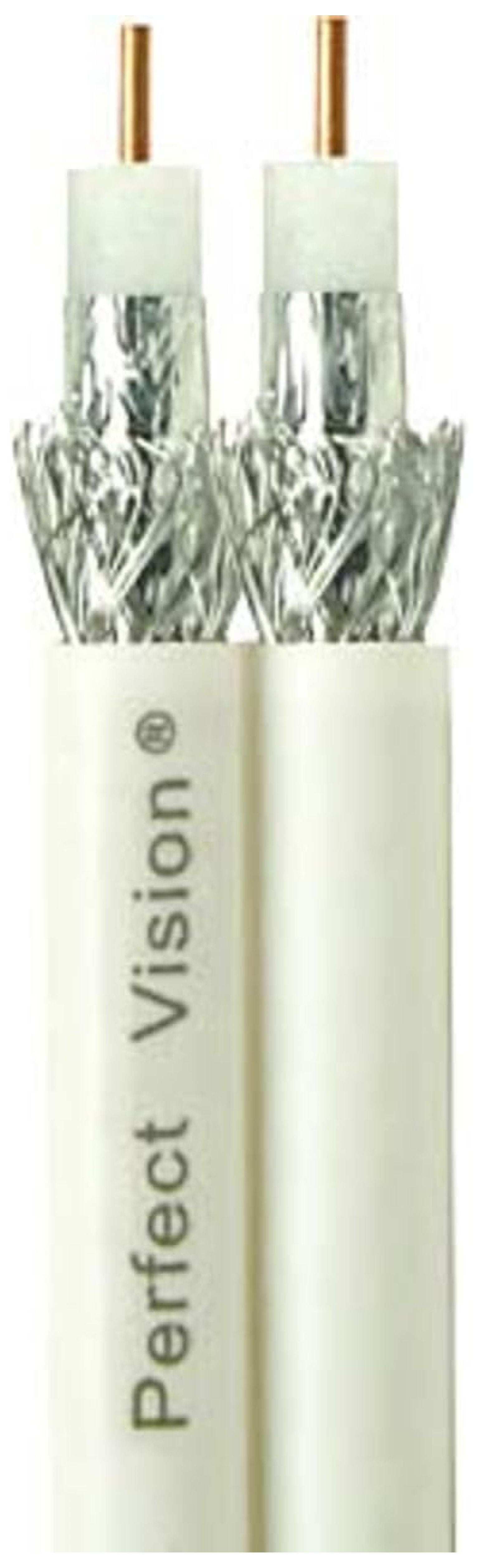 Perfect Vision PVCX2W 500 Ft Dual Coaxial Cable RG6 Solid Copper White ...