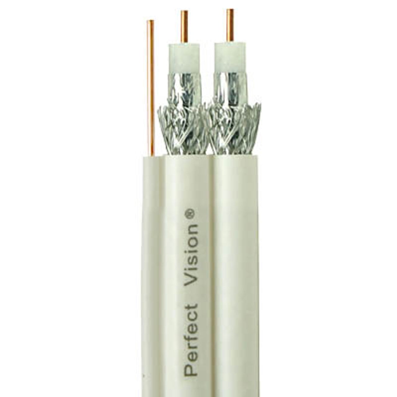 Perfect Vision PVCX3W 500 Ft Dual RG6 75 Ohm Coaxial Cable Solid Copper ...