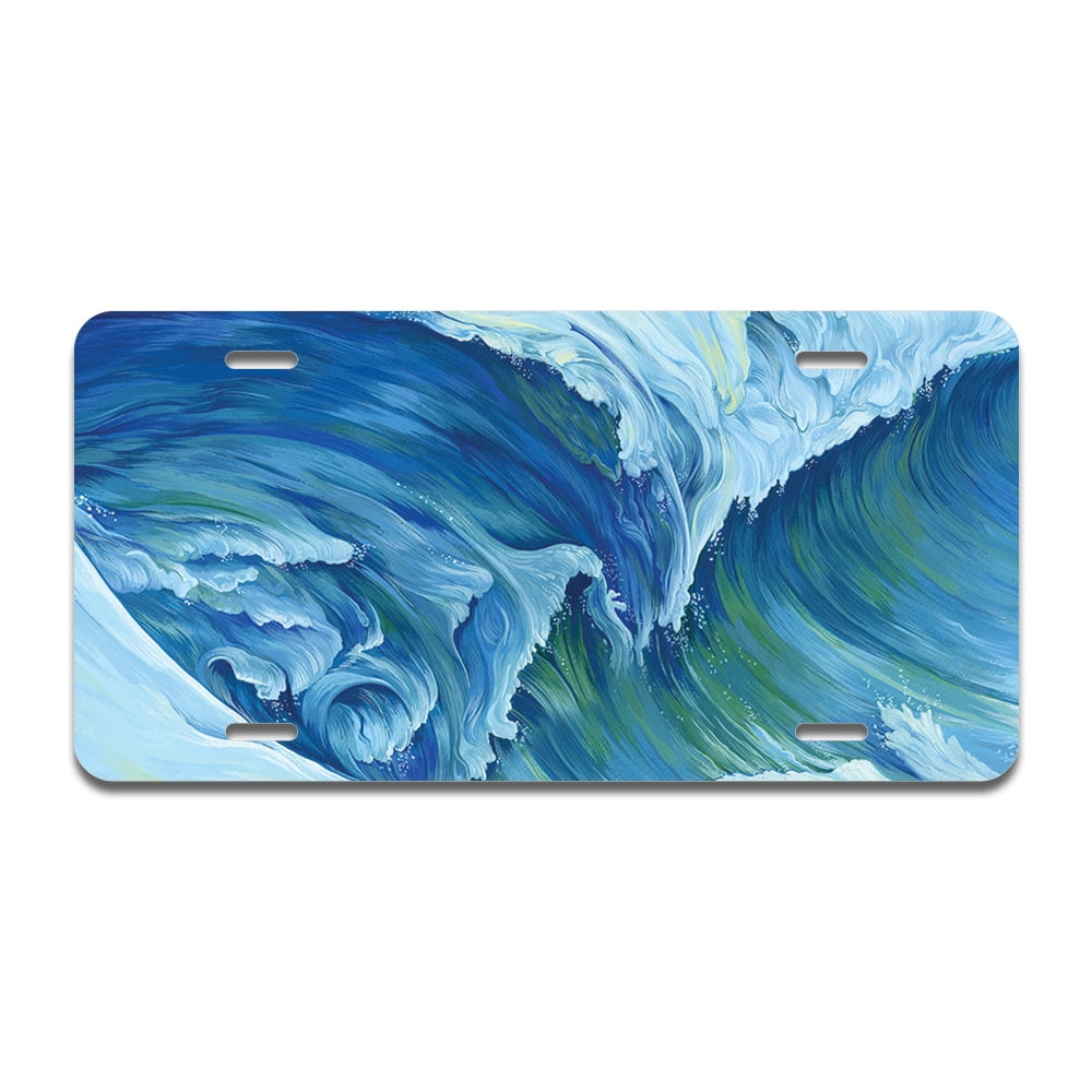Perfect Wave Aluminum License Plate| License Plate 12" X 6" Fits Any ...