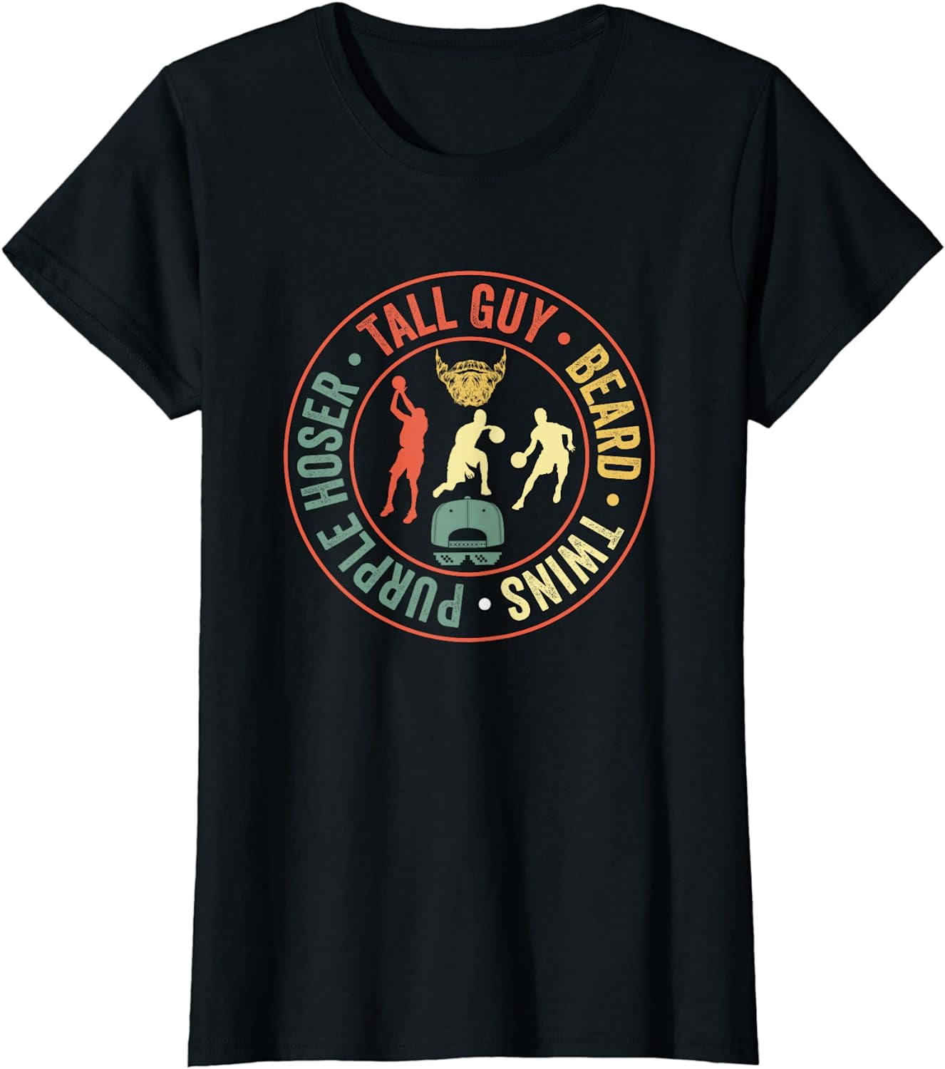 Perfect for kids dude-TALL GUY BEARD TWINS PURPLE HOSER T-Shirt ...