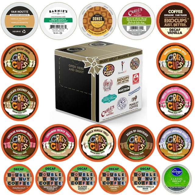 Perfect sampler variety Pack Pods, Flavored Decaf Coffee, 20 Count ...