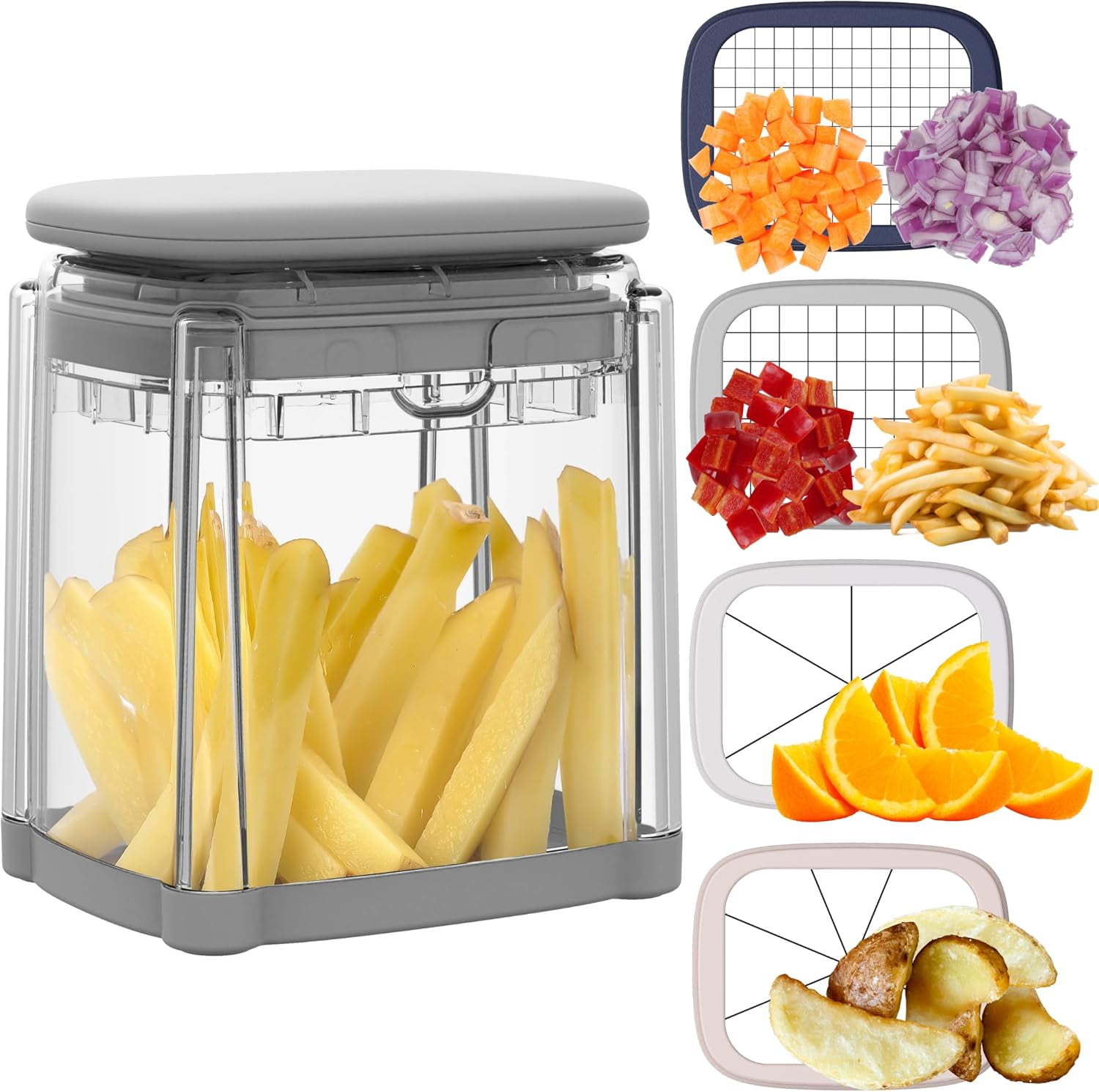 PerfectCut Vegetable Chopper: 4-Blade Veggie Dicer Fruit Slicer, Potato ...