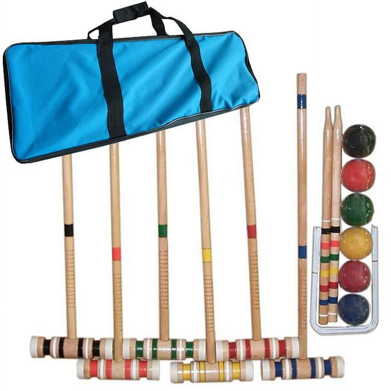 Easy Backyard Game: Deluxe 6-Player Wooden Croquet Set with Carrying ...