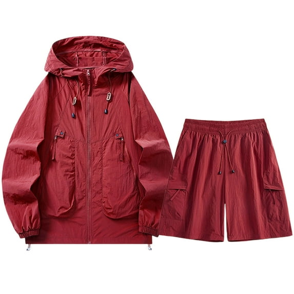 Perfectbot Womens Sun Protection Outfit Sets Hooded Jackets Drawstring ...