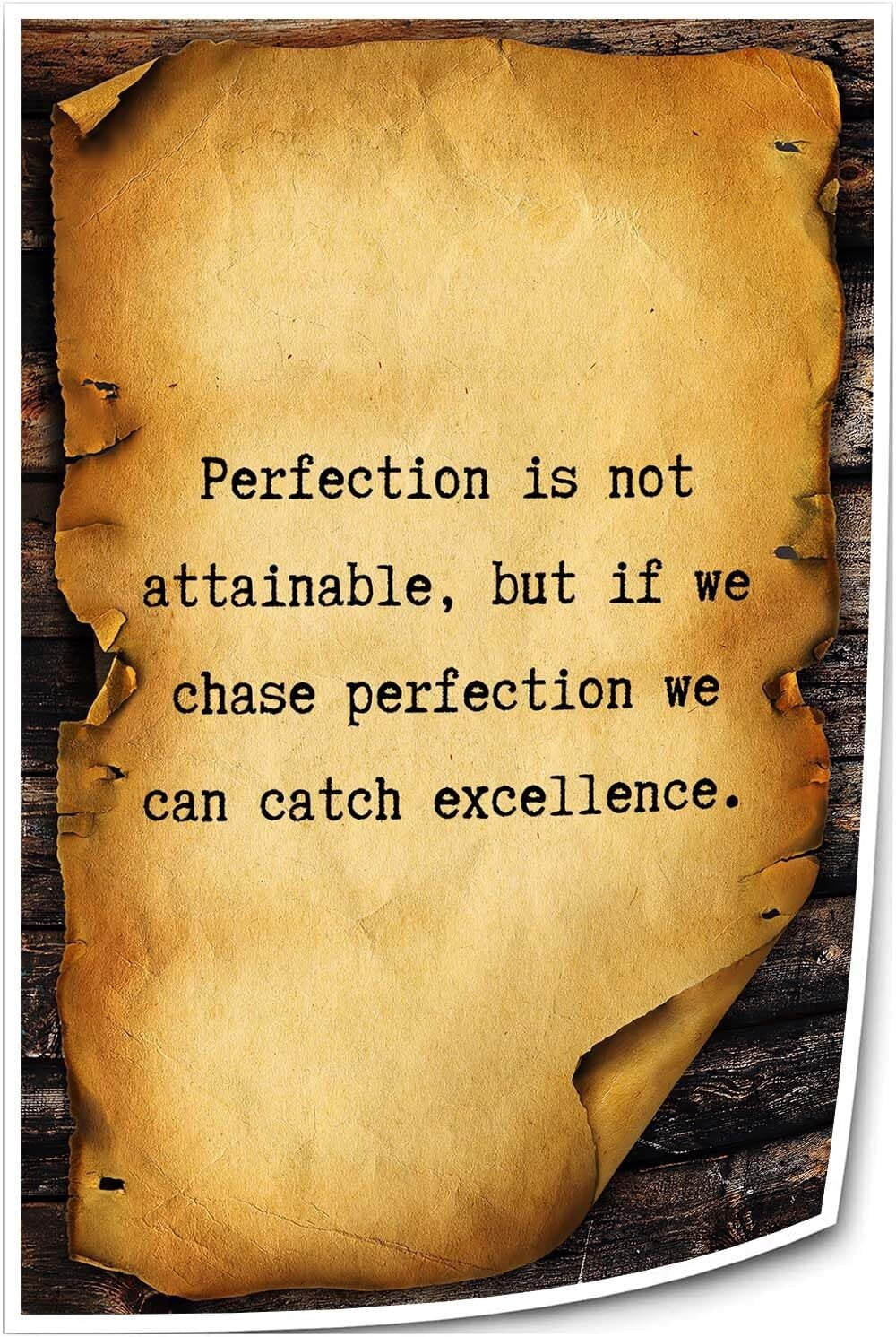 Perfection Is Not Attainable Inspirational Quote Posters Wall Art Oil ...