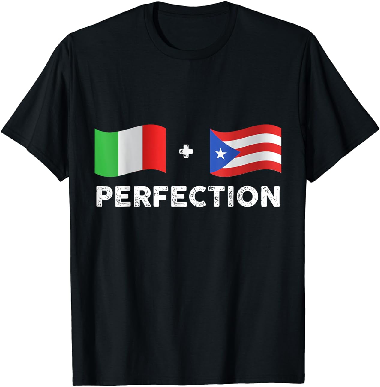 Perfection Italian And Puerto-Rican Flag Patriotic Design T-Shirt ...