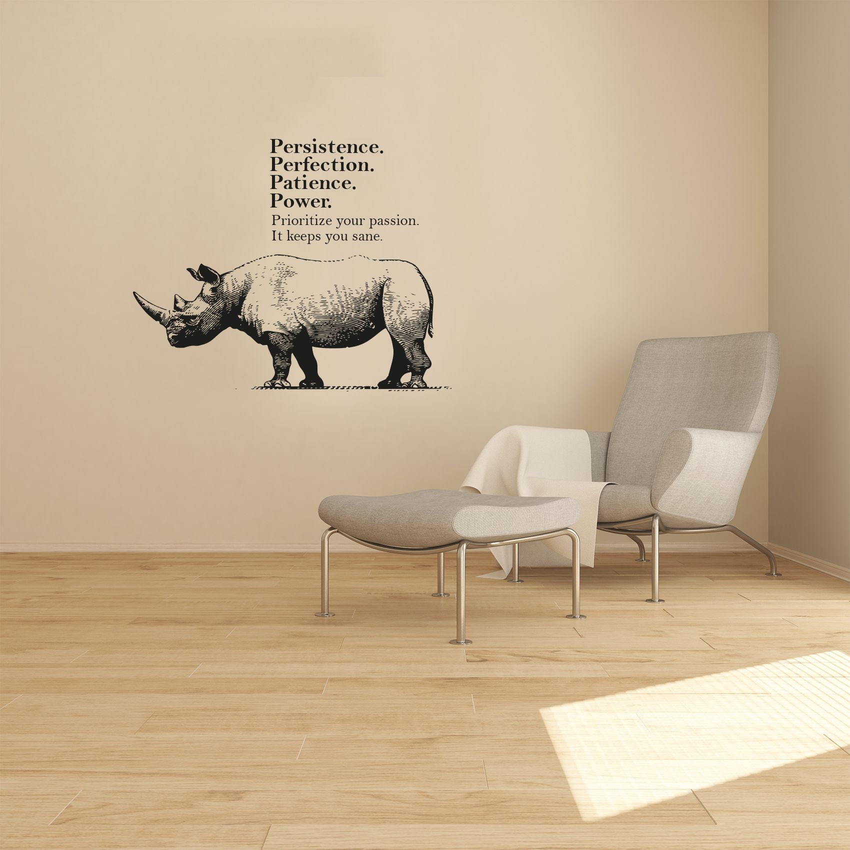 Perfection Rhino Motivation Quote Animal Animals Life Quotes Wall ...