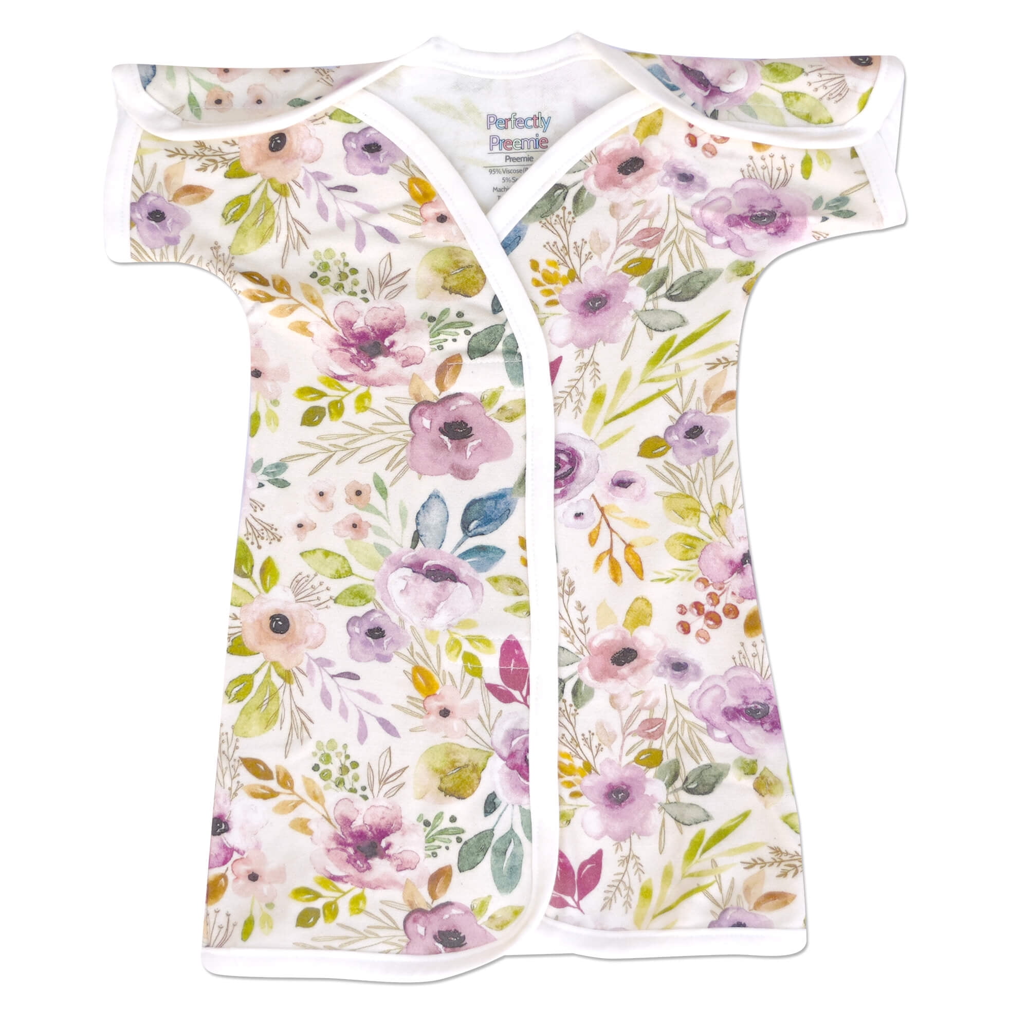 Perfectly Preemie Boy’s & Girl’s Open-Shoulder Bamboo NICU Gown ...