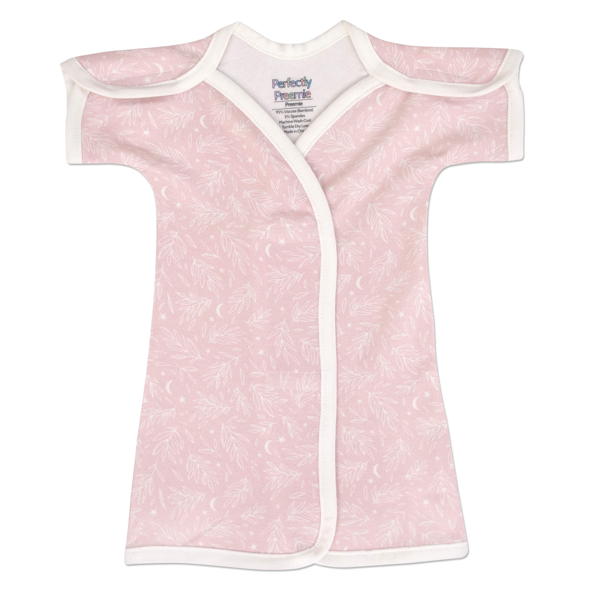 Perfectly Preemie Boy’s & Girl’s Open-Shoulder Bamboo NICU Gown ...