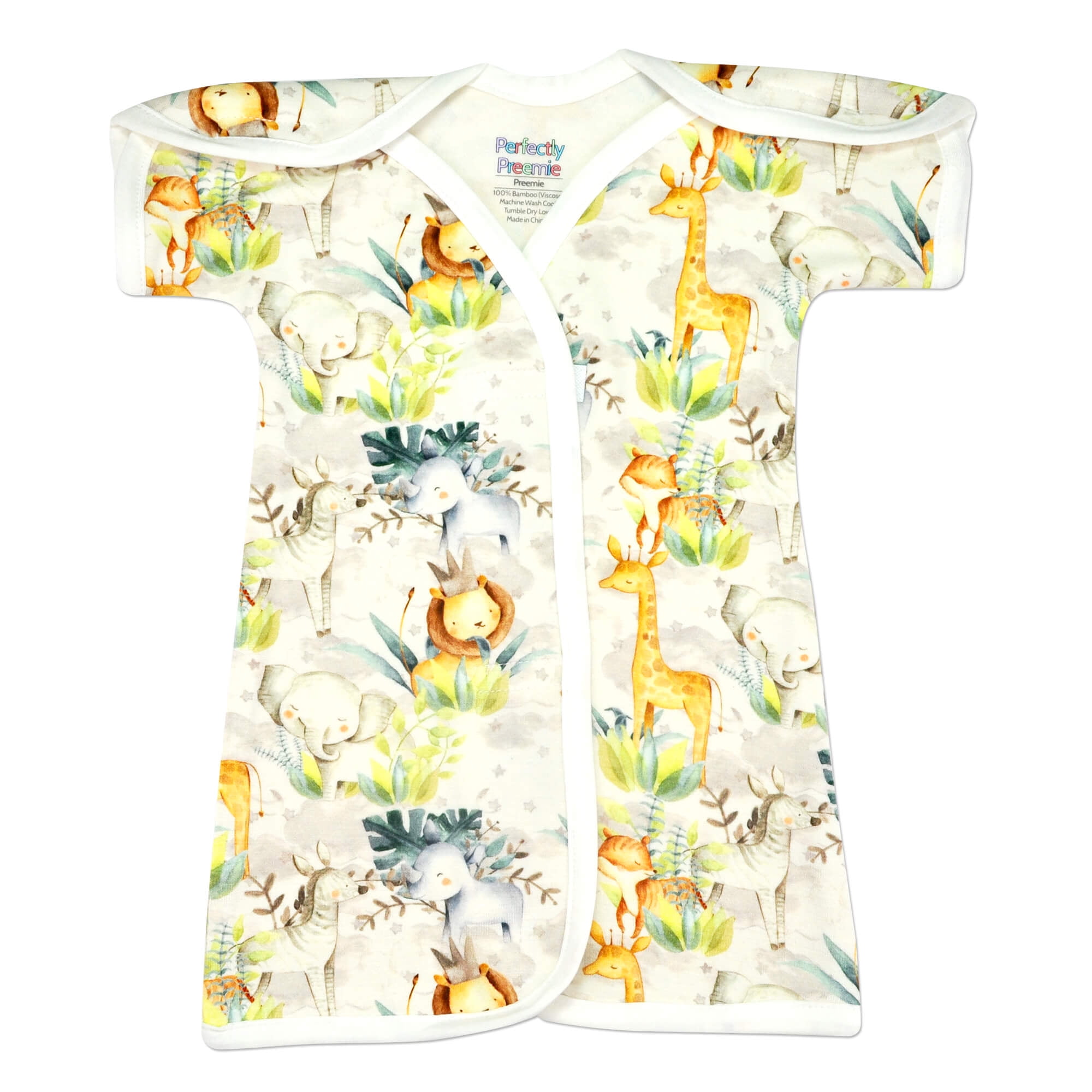 Perfectly Preemie Boy’s & Girl’s Open-Shoulder Bamboo NICU Gown ...