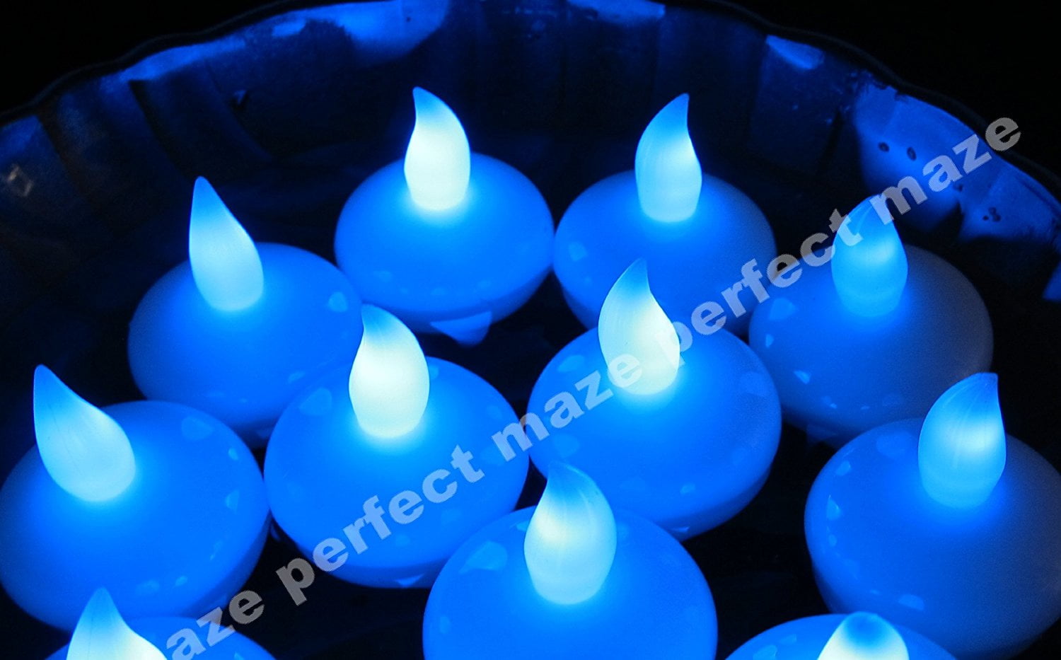 Perfectmaze 12 Piece Home Battery Operated Floating Tealight LED ...