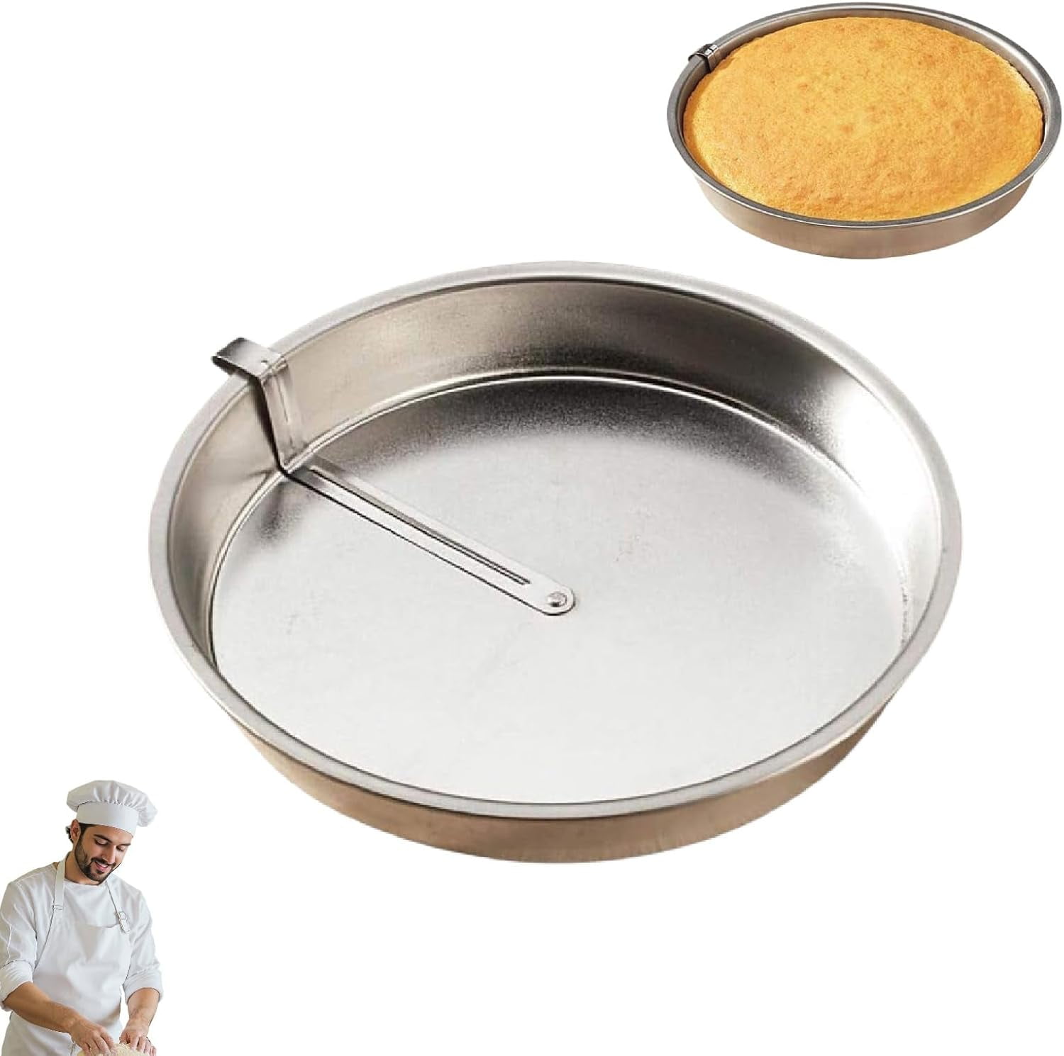 Perfectrelease Cake Pan, 9.7" Quick Release Easy-Out Cake Pan Set with ...