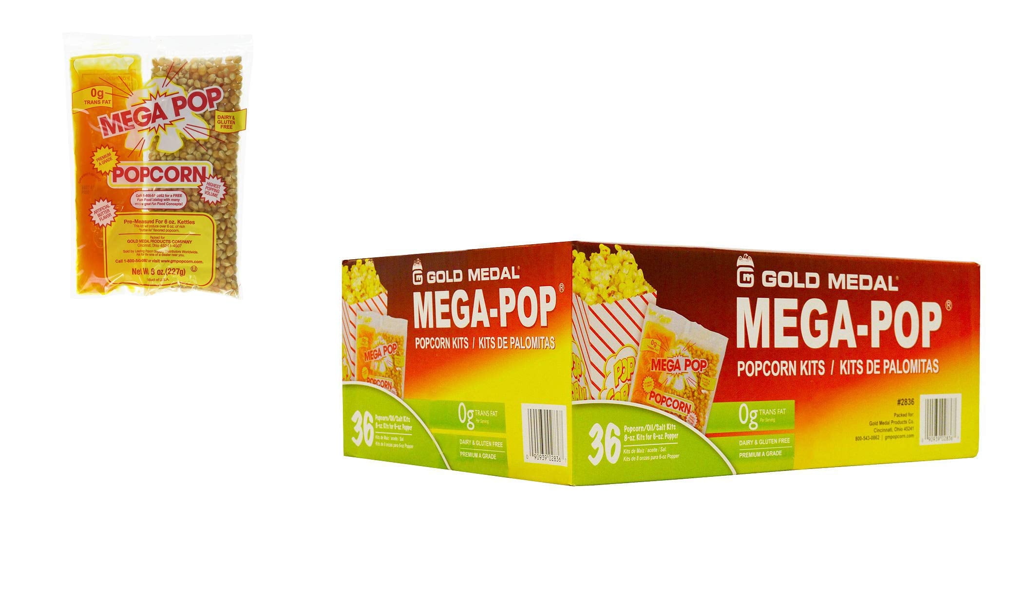 Perfectware 8oz Popcorn Portion Packs- Case of 36 Packs - Walmart.com