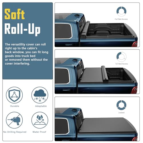 Perfit Liner 5.5 FT (67") Bed Soft Roll Up Tonneau Cover Fits 2015-2024 ...