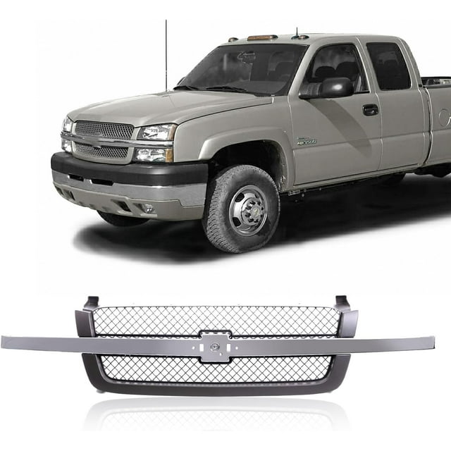 Perfit Liner Front Grille Grill Bright &Texture Dark Gray With Chrome ...