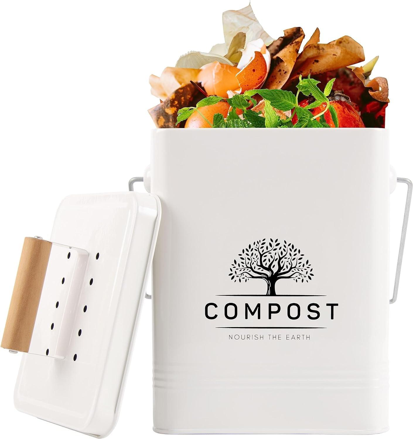 Perfnique Kitchen Compost Bin, 1.7 Gallon Countertop Compost Bin ...