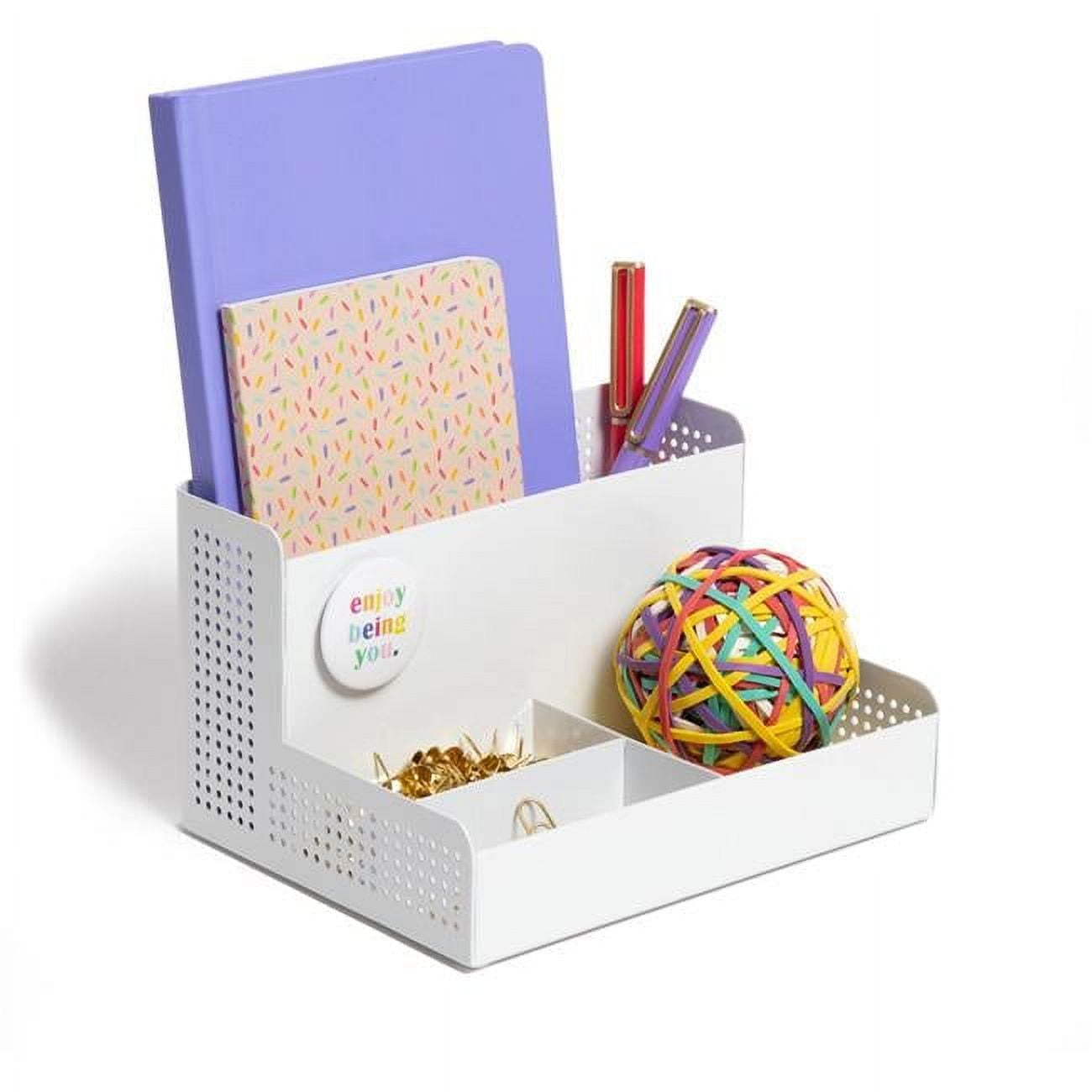 Perforated All-in-One Desktop Organizer, White - Walmart.com