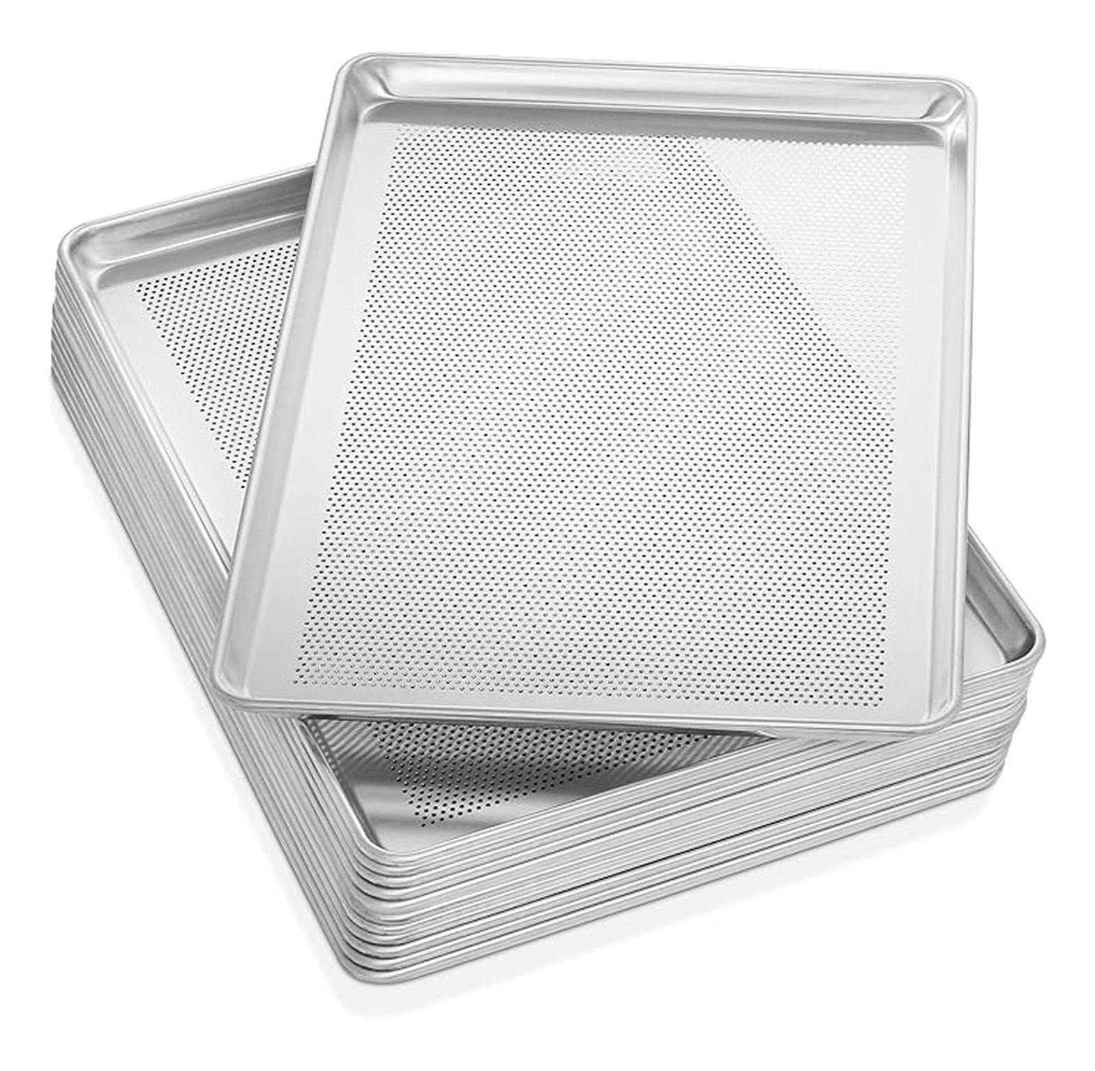 Perforated Baking Sheet Pans 18x26, 12 Pack - Full Size Aluminum Baking ...