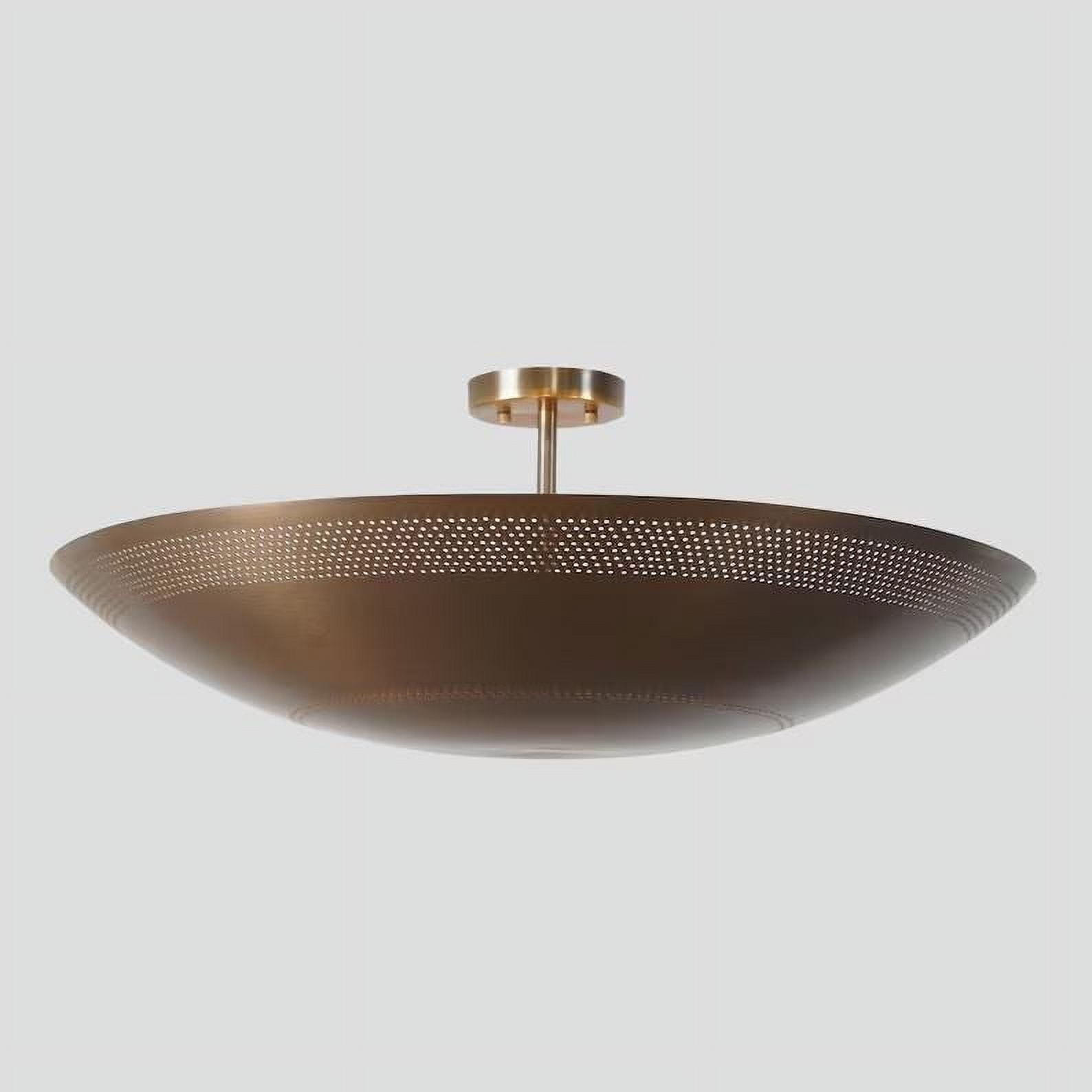 Perforated Dome Shape Rey Chandelier Semi Flush Mount Ceiling Light ...