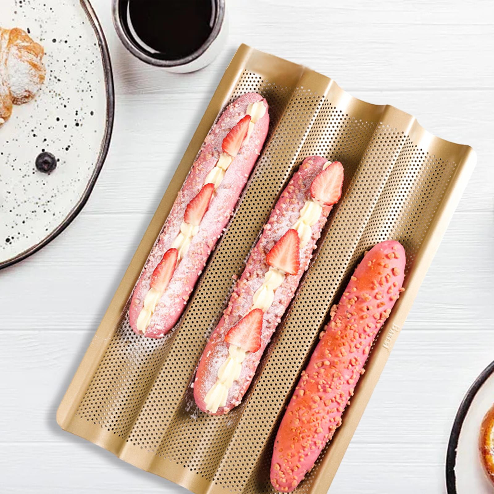 Perforated French Loaf Baking Pan,Nonstick French Baguettes Baking Tray ...