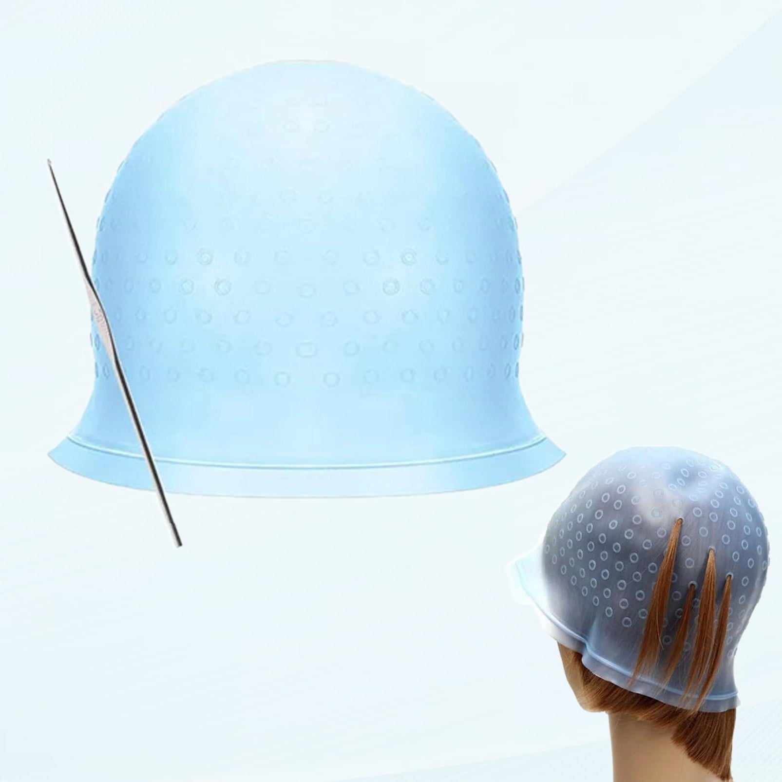 Perforated Highlight Cap and Hook Kit, Reusable Silicone Hair Highlight ...