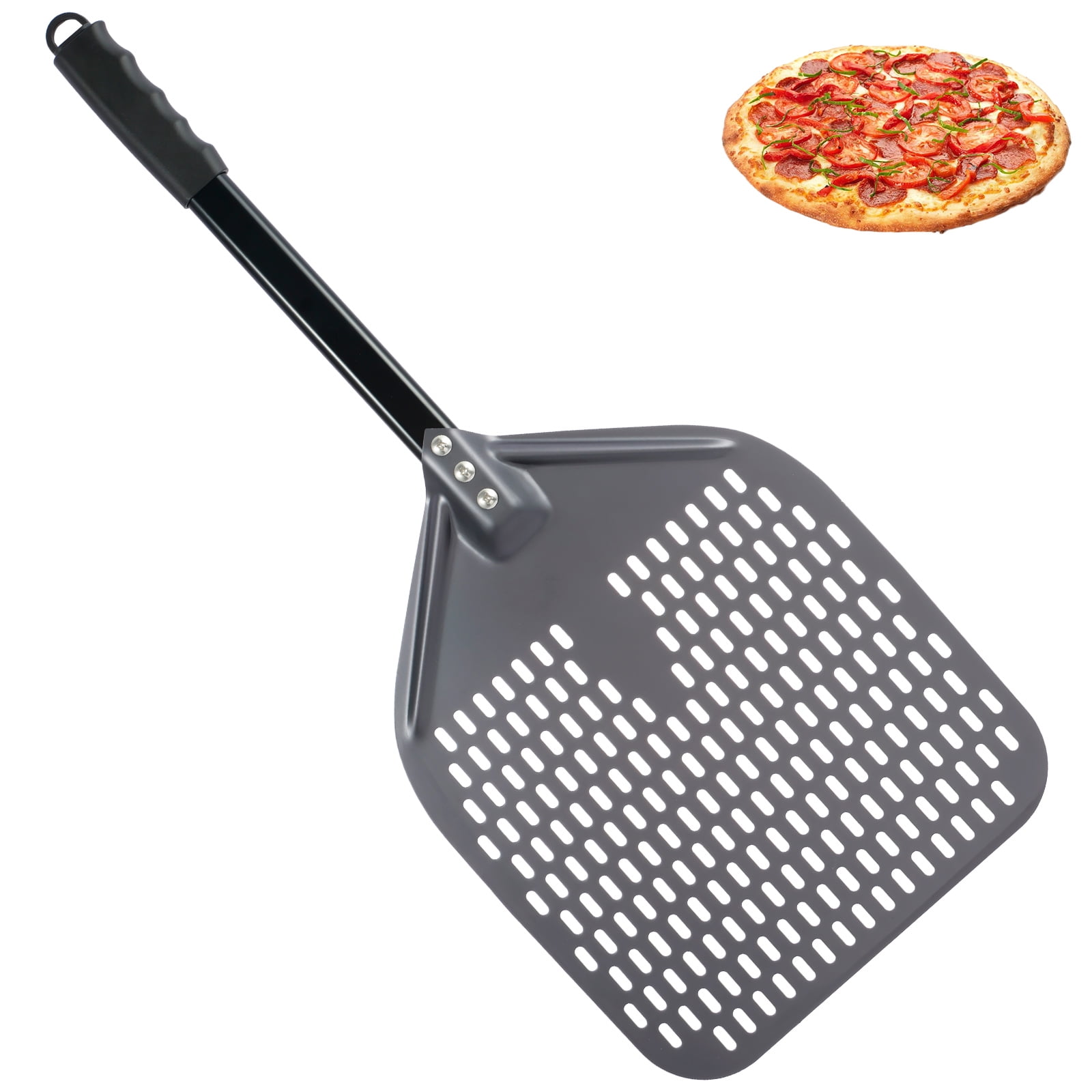 Perforated Pizza Peel 12 Inches Aluminum Pizza Paddle Nonstick Pizza ...