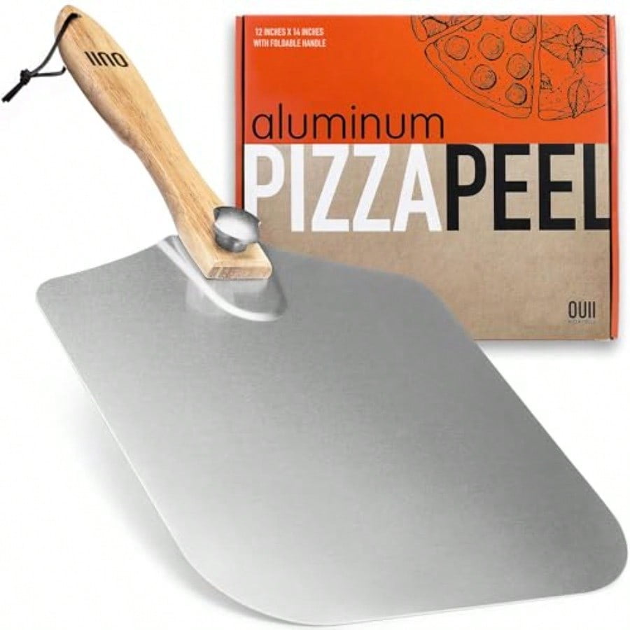 Perforated Pizza Peel 12 x 14 Inch. Aluminum Metal Spatula Paddle for ...