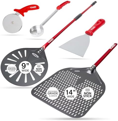 Perforated Pizza Peel Bundle with 14 Inch XL Peel and 9 inch Pizza ...