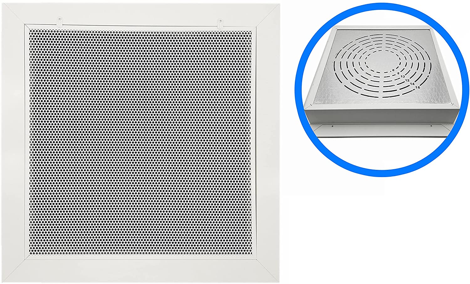 Perforated Return Air Filter Grille with Plenum Box - 24 x 24 T-Bar Lay ...