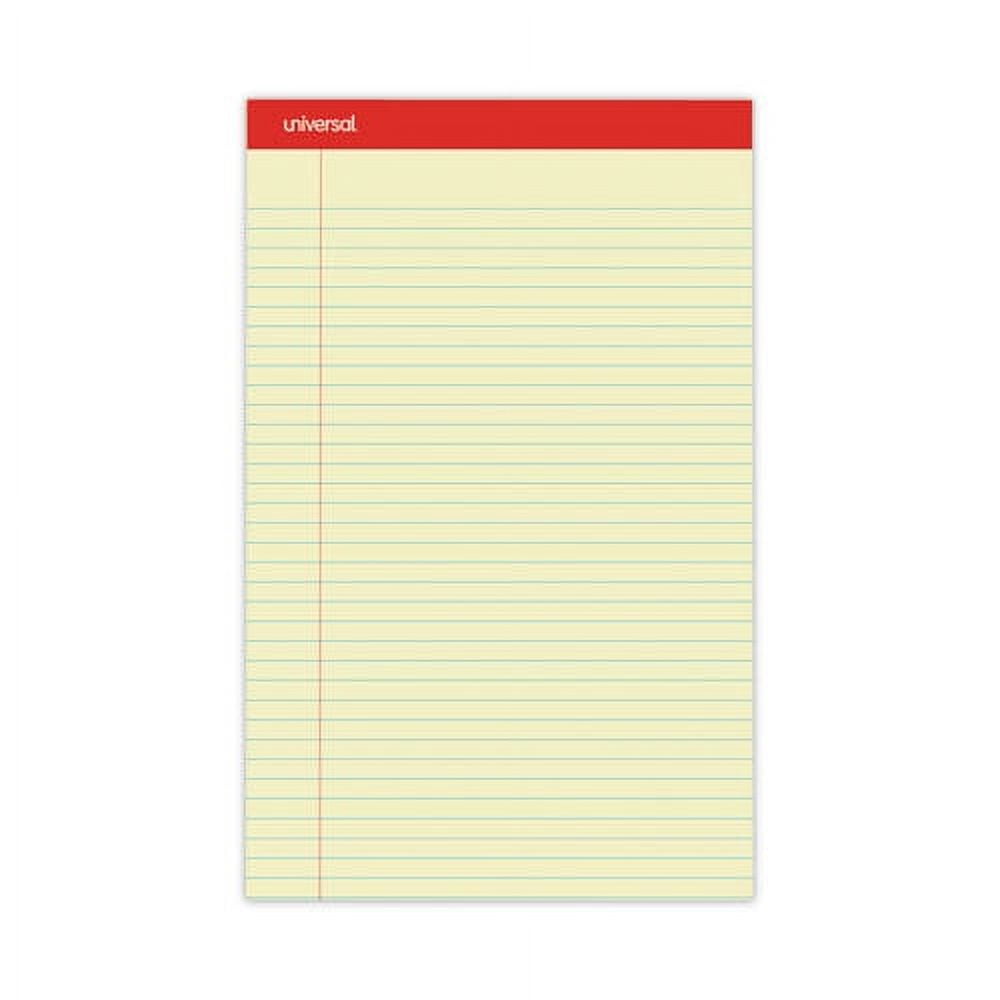 Perforated Ruled Writing Pads, Wide/legal Rule, Red Headband, 50 Canary ...