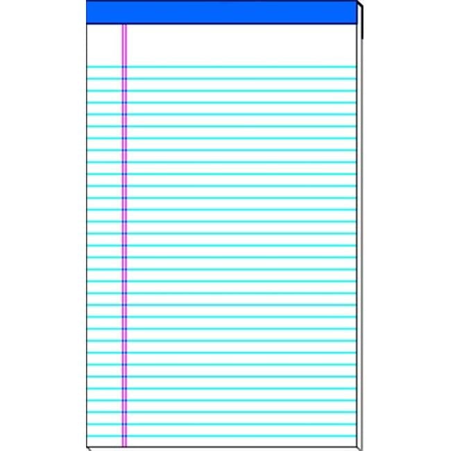 Perforated Stapled Standard Legal Pad, 8.5 x 11.75 In, 15 Lb, 50 Sheets ...