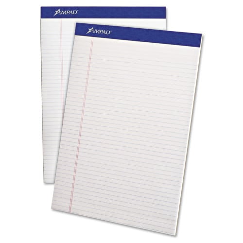 Ampad Perforated Writing Pads, Narrow Rule, 50 White 8.5 x 11.75 Sheets ...