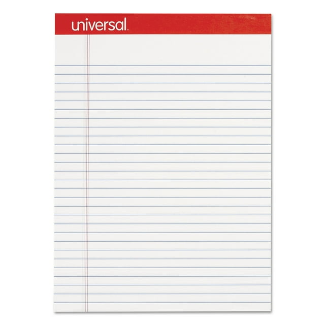 Walmart Perforated Writing Pads, 8.5 x 11.75, White, 50 Sheets, Wide ...