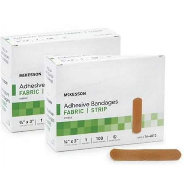 Performance Bandage Adhesive Fabric Strip 3/4"X3" Latex Free - Box of ...