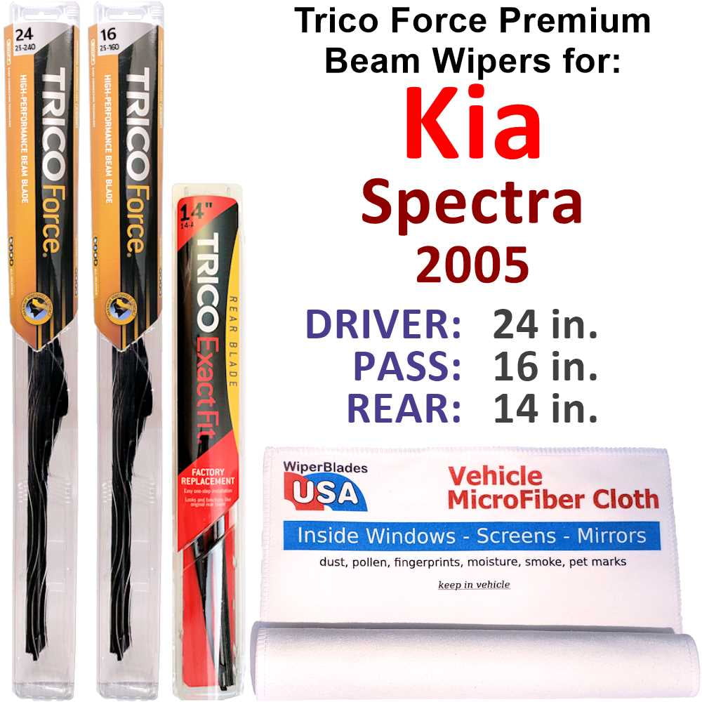 2005 Kia Spectra Performance Beam Wipers (Set of 3) w/Rear Wiper - Walmart.com