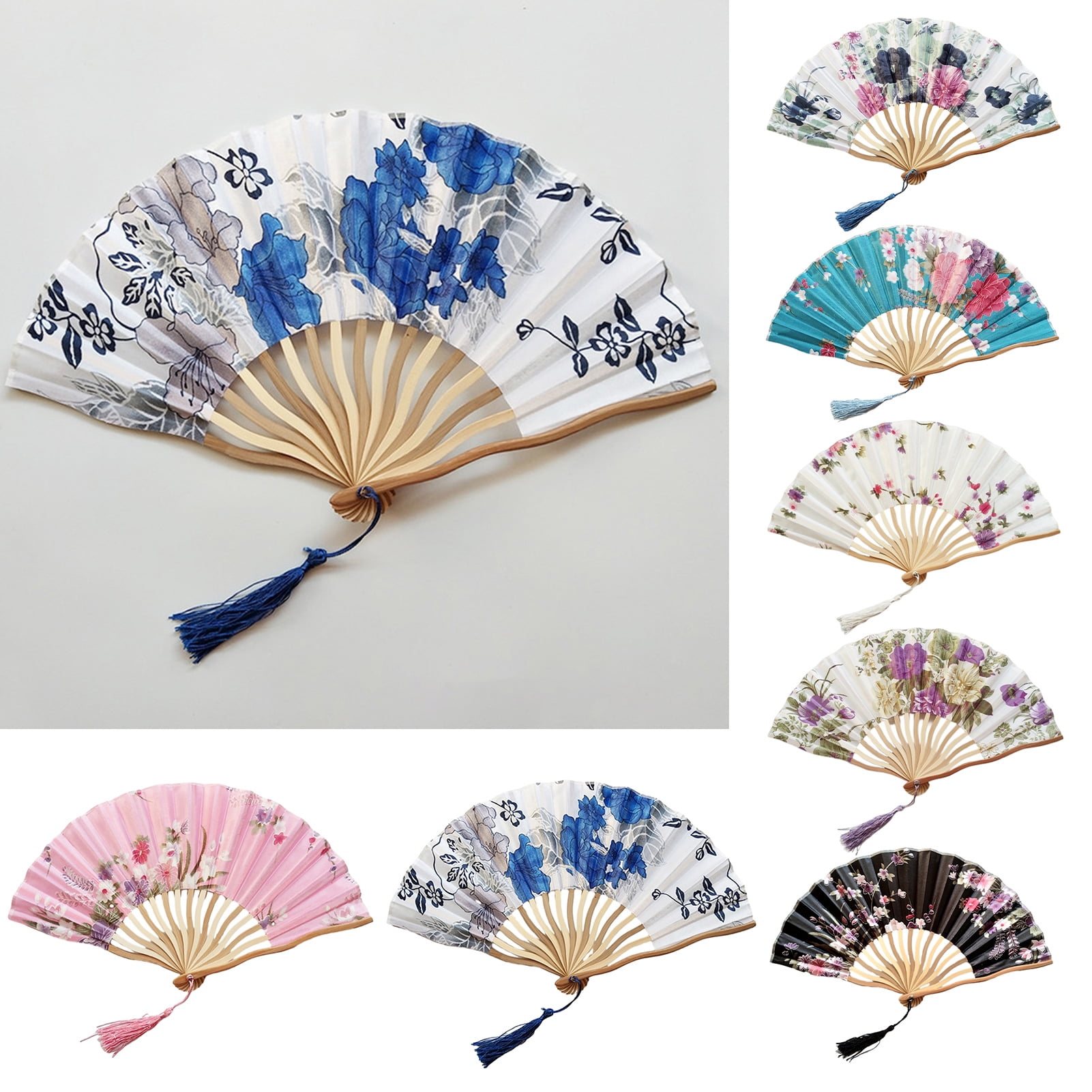 Performance Hand Fan Japanese Style Tassel Vintage Stage Performance ...