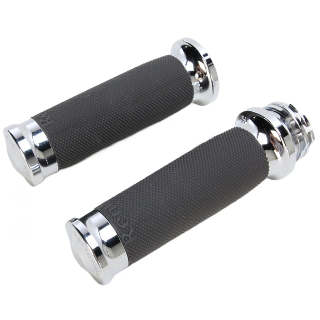 Performance Machine Chrome/Black Renthal Contour Motorcycle Grips (0063 ...