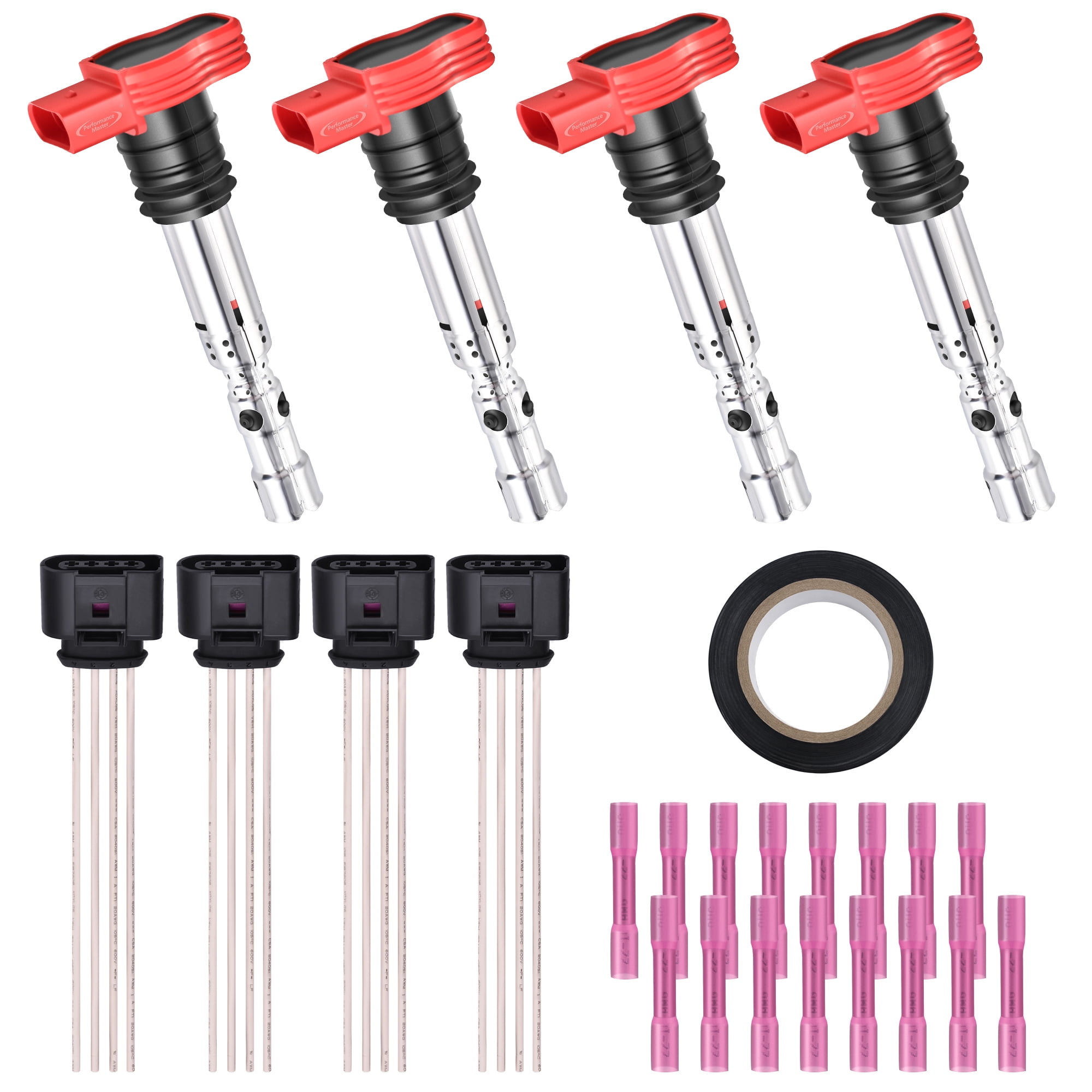 Performance Master Set of 4 Volkswagen Wiring Harness Kit and Ignition ...
