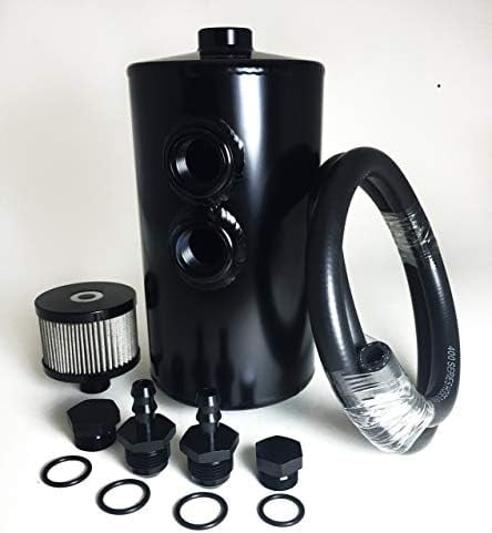 Performance PSCCAN: Black Aluminum Dual Baffle Oil Catch Can Kit ...