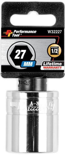 Performance Tool 1/2' Dr 27Mm 6Pt Socket (W32227) - Walmart.com