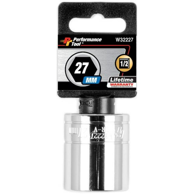 Performance Tool 1/2' Dr 27Mm 6Pt Socket (W32227) - Walmart.com