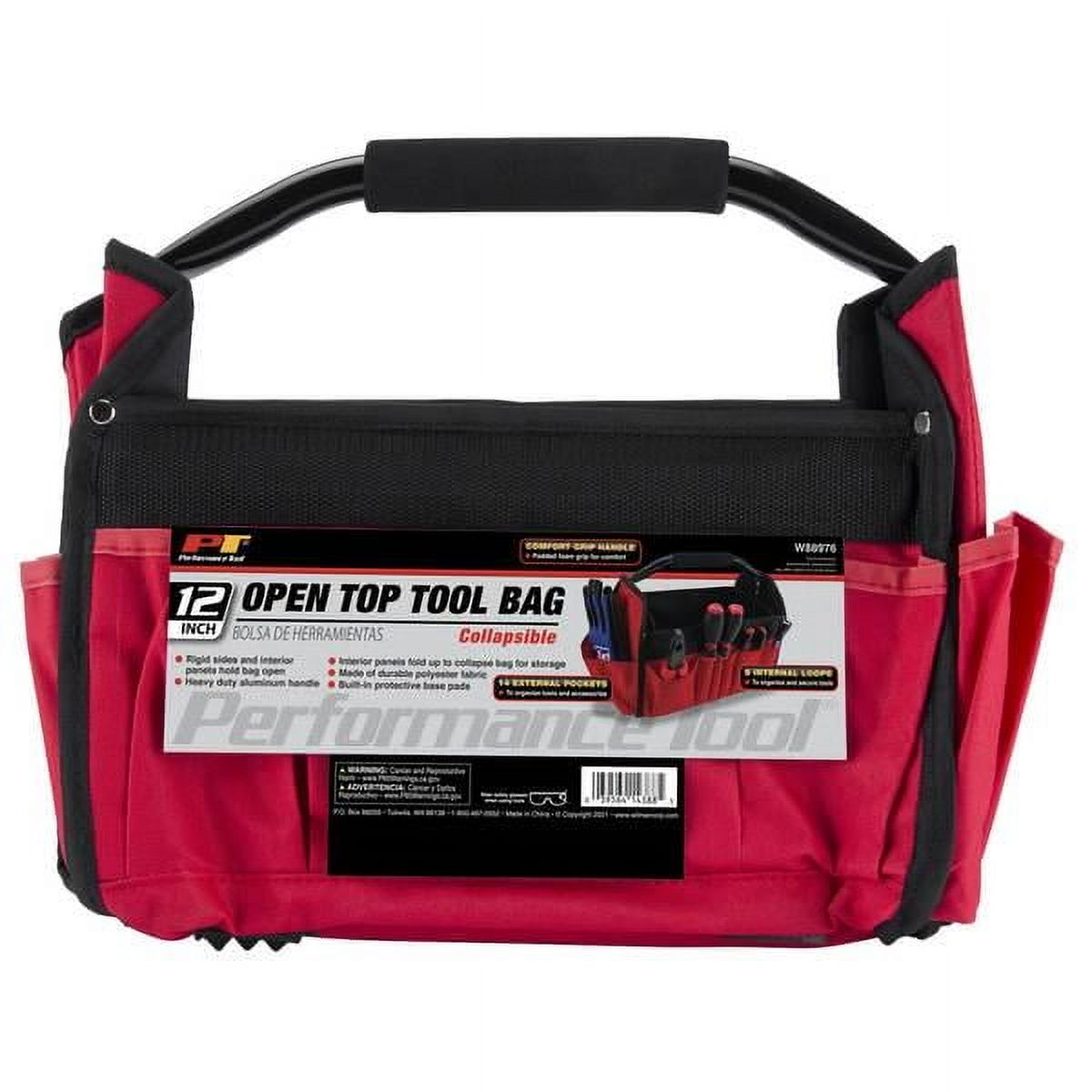Performance Tool 12 Open Top Tool Bag Tote - Walmart.com