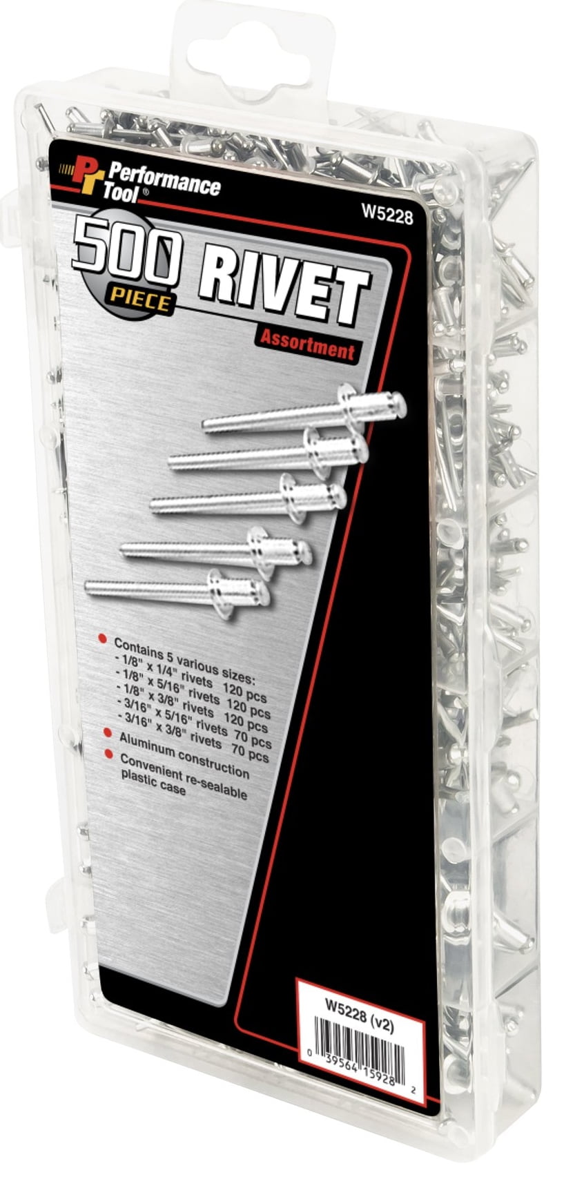 Performance Tool 500pc Rivet Assortment Set (W5228) - Walmart.com