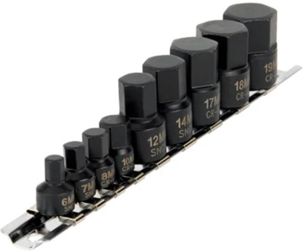 Performance Tool 9pc Impact Metric Hex Bit Socket Set (W38964 ...
