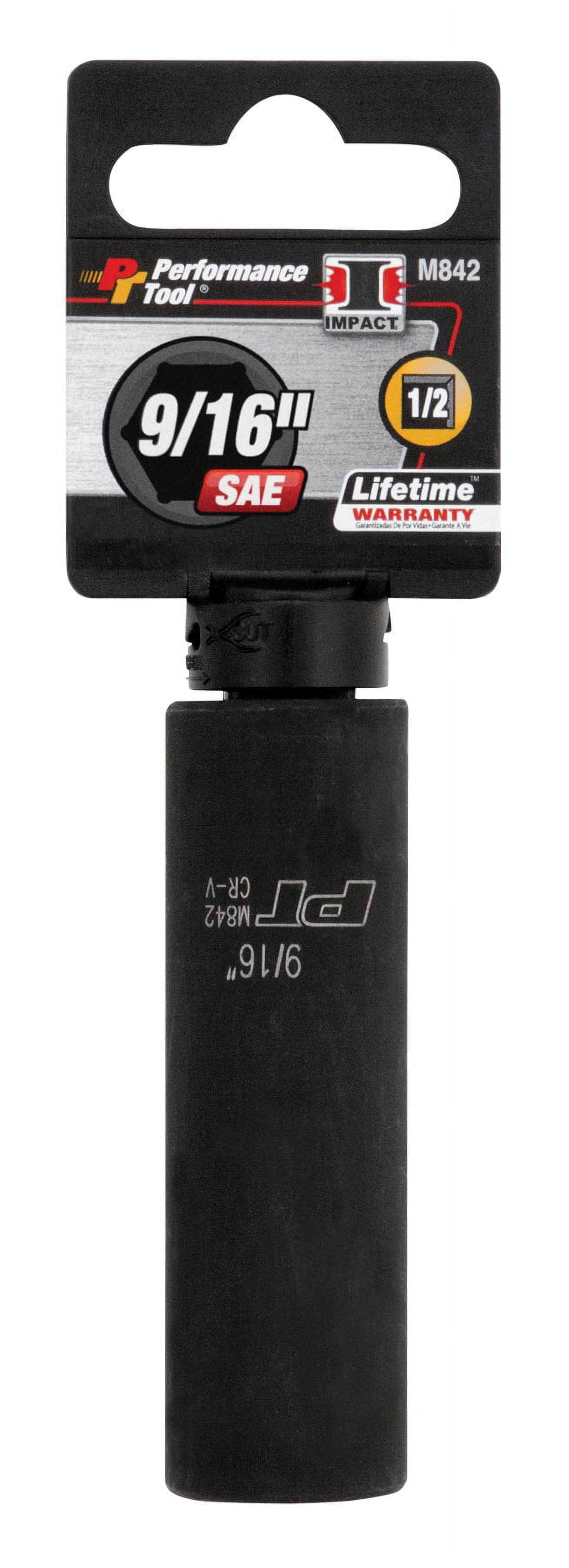Performance Tool M842 1/2" Dr 9/16" DW Impact Socket - Walmart.com