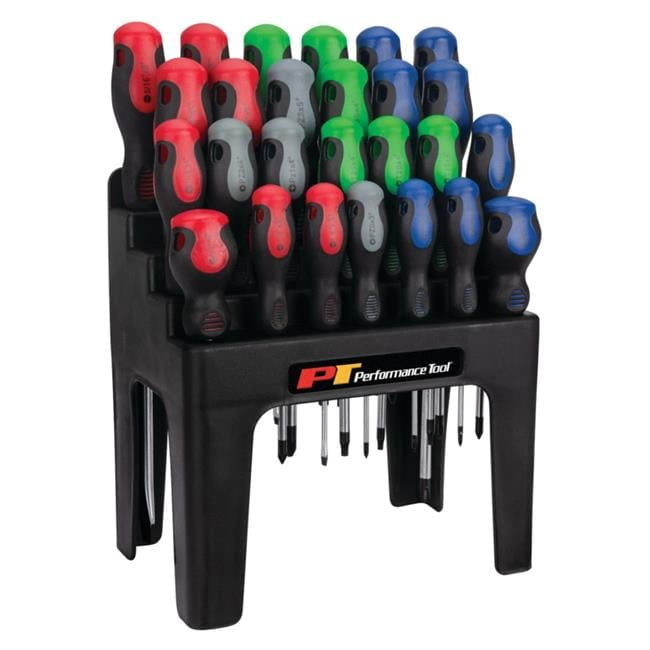 Performance Tool W1738 26pc Screwdriver Set w/Rack - Walmart.com