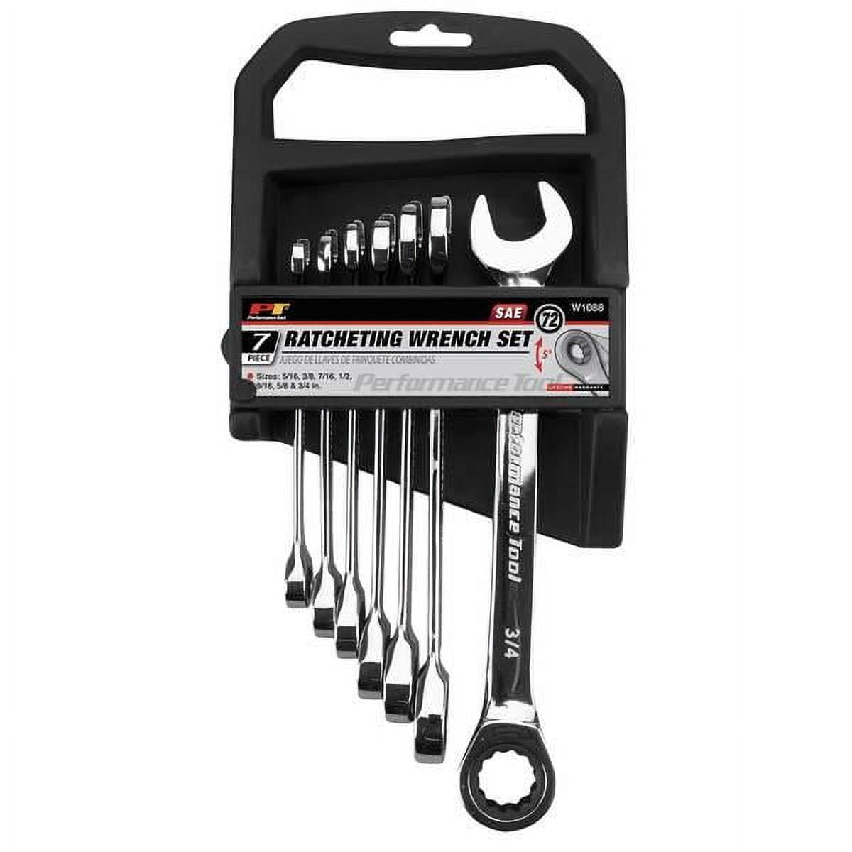 Performance Tool Performance Tool 7-Piece SAE Ratcheting Wrench Set ...