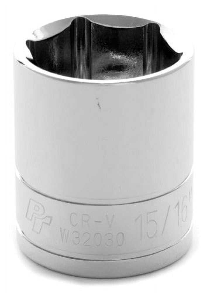 Performance Tool 1/2" Drive 6-Point Socket, 15/16", Standard Sockets ...