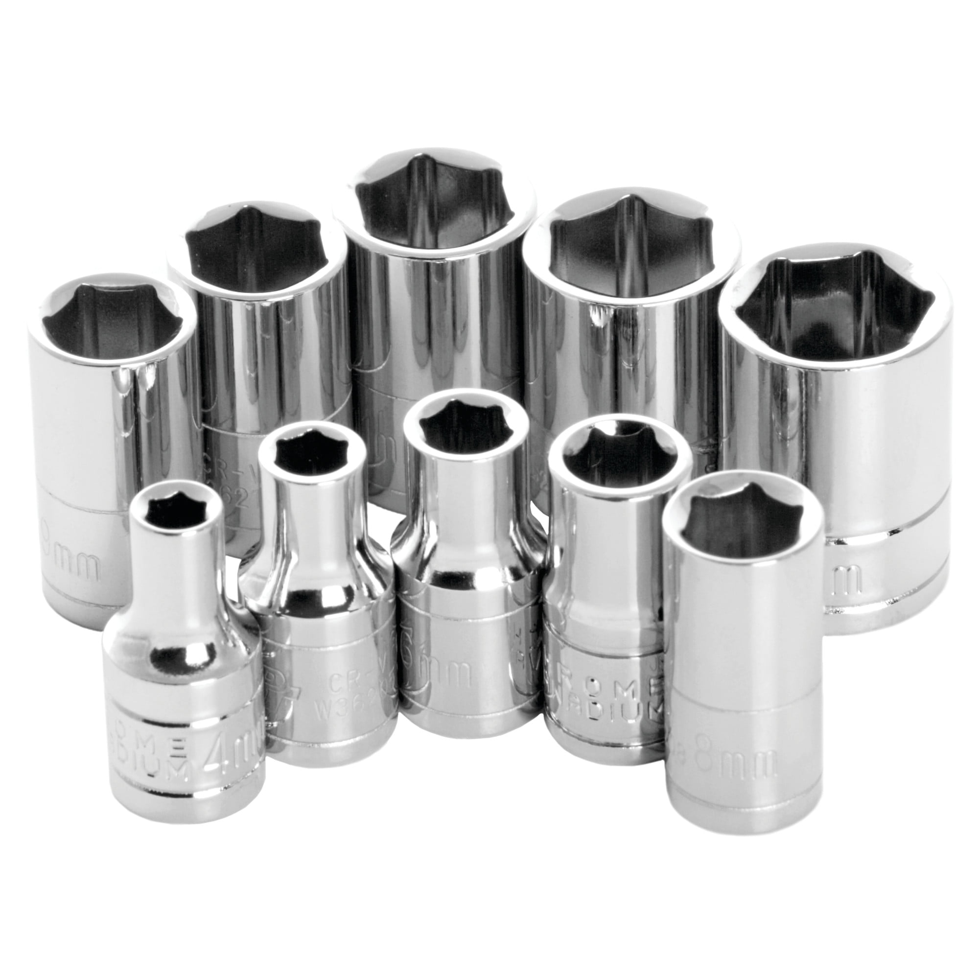 Performance Tool W36202 1/4" Drive 6-Point MET Socket Set, 10-Piece ...